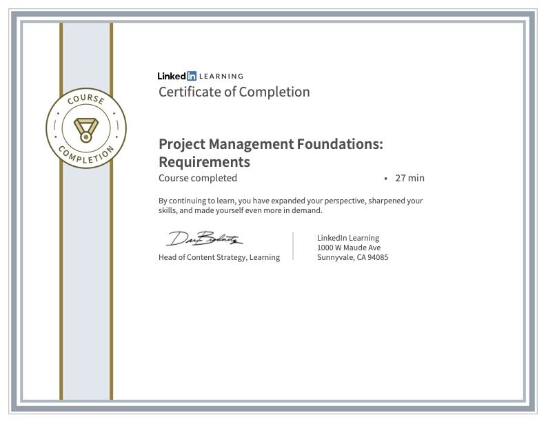 Project Management Foundations: Requirements LinkedIn‘de: # ... Project Management Foundations: Requirements LinkedIn‘de: # ...