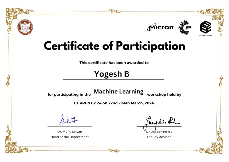 Yogesh Balamurugan on LinkedIn: #machinelearning #ai #certificate # ... Yogesh Balamurugan on LinkedIn: #machinelearning #ai #certificate # ...