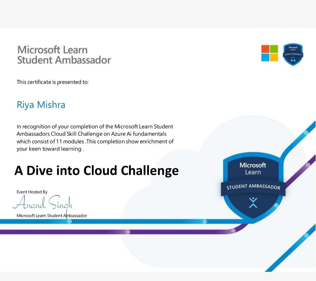 Riya Mishra on LinkedIn: @Microsoft Riya Mishra on LinkedIn: @Microsoft