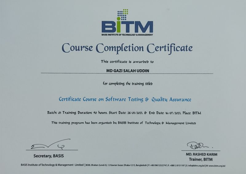 Md Gazi Salah Uddin on LinkedIn: #manualtesting #automatedtesting # ... Md Gazi Salah Uddin on LinkedIn: #manualtesting #automatedtesting # ...