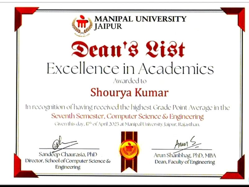 Shourya Kumar Chirania on LinkedIn: I am delighted to share that I have ... Shourya Kumar Chirania on LinkedIn: I am delighted to share that I have ...