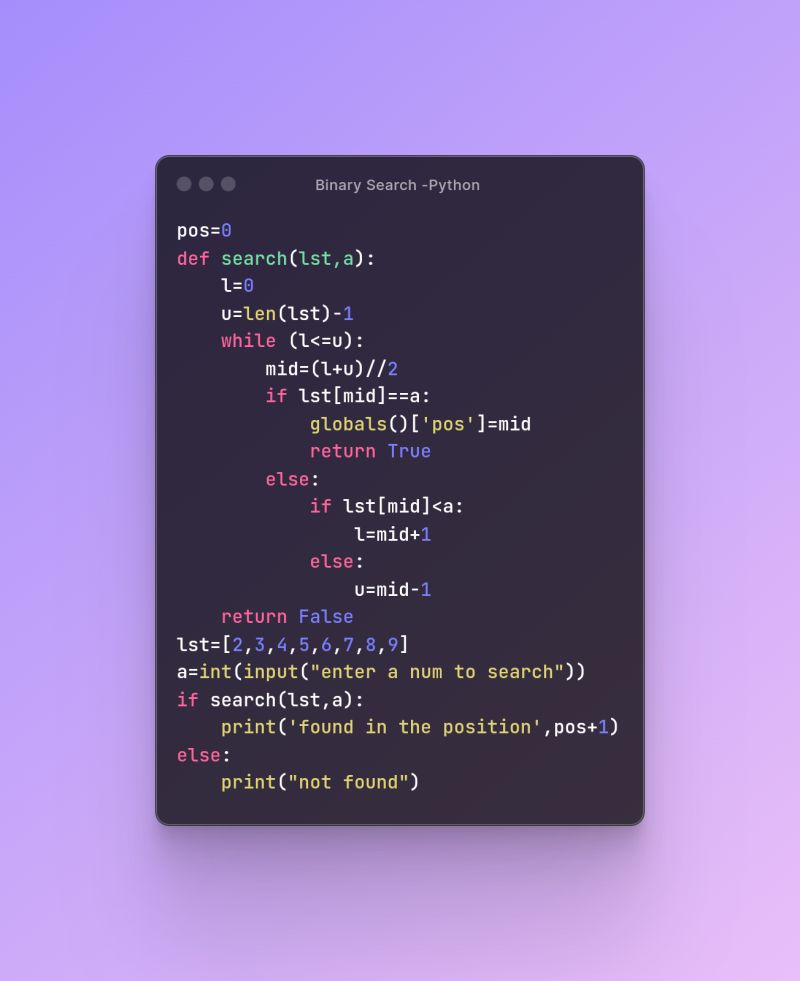 kishor kumar on LinkedIn: #python #algorithm #binarysearch kishor kumar on LinkedIn: #python #algorithm #binarysearch