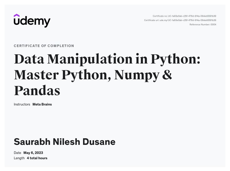 Saurabh Dusane on LinkedIn: #datamanipulation #pythonprogramming #numpy ... Saurabh Dusane on LinkedIn: #datamanipulation #pythonprogramming #numpy ...