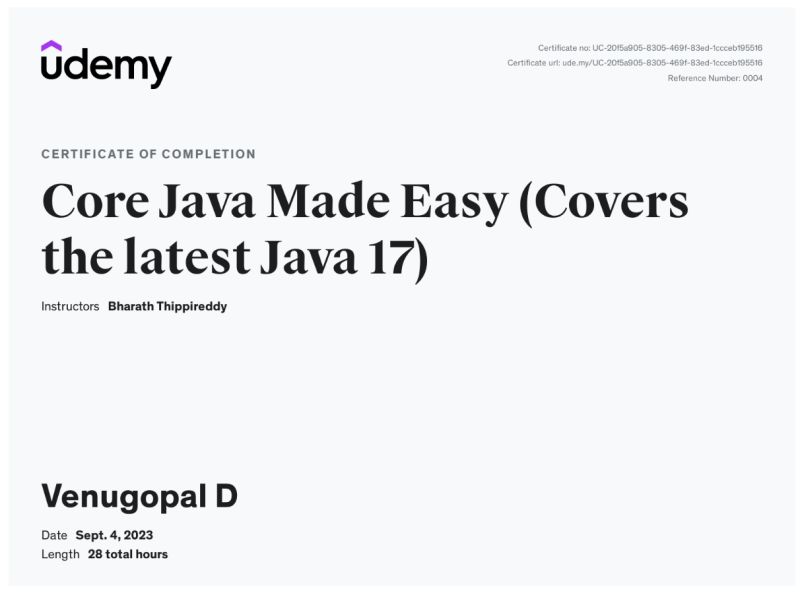 Dasari Venugopal on LinkedIn: #javaprogramming #corejava #certification ... Dasari Venugopal on LinkedIn: #javaprogramming #corejava #certification ...