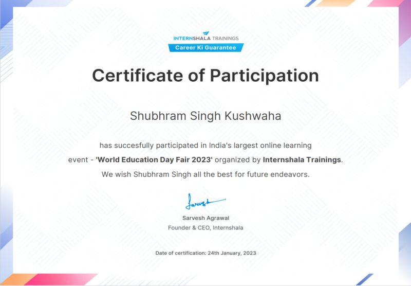 Shubhram Singh Kushwaha on LinkedIn: I am delighted to share my ... Shubhram Singh Kushwaha on LinkedIn: I am delighted to share my ...