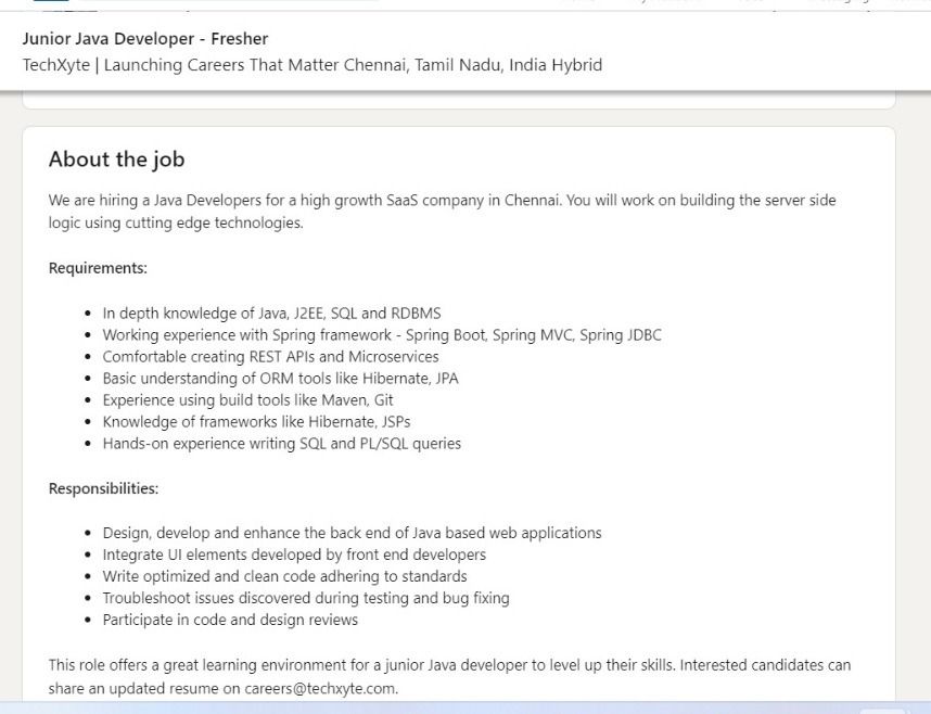 Jones Sathya on LinkedIn: #dailyjobs #javadeveloper #javajobs # ... Jones Sathya on LinkedIn: #dailyjobs #javadeveloper #javajobs # ...