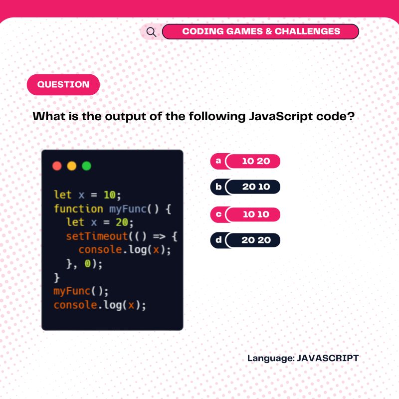 Nuxify Inc. on LinkedIn: #codingchallenge #javascript #codinggames # ... Nuxify Inc. on LinkedIn: #codingchallenge #javascript #codinggames # ...