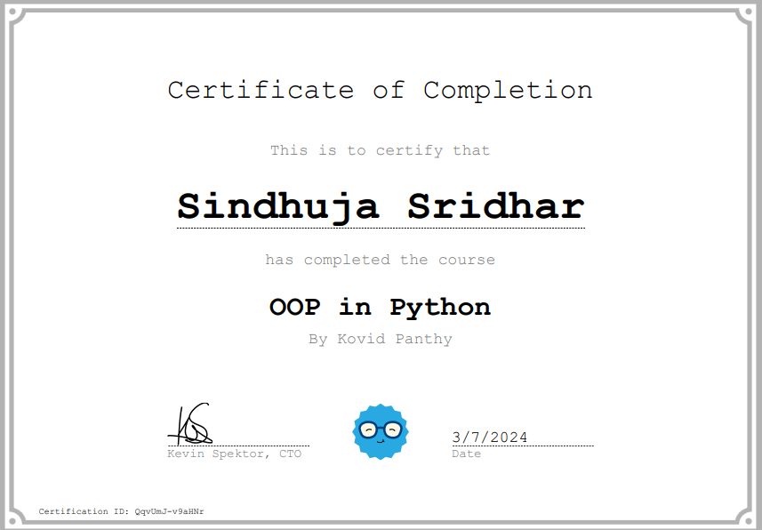 sindhuja sridhar on LinkedIn: #python #oop #softwaredevelopment # ... sindhuja sridhar on LinkedIn: #python #oop #softwaredevelopment # ...