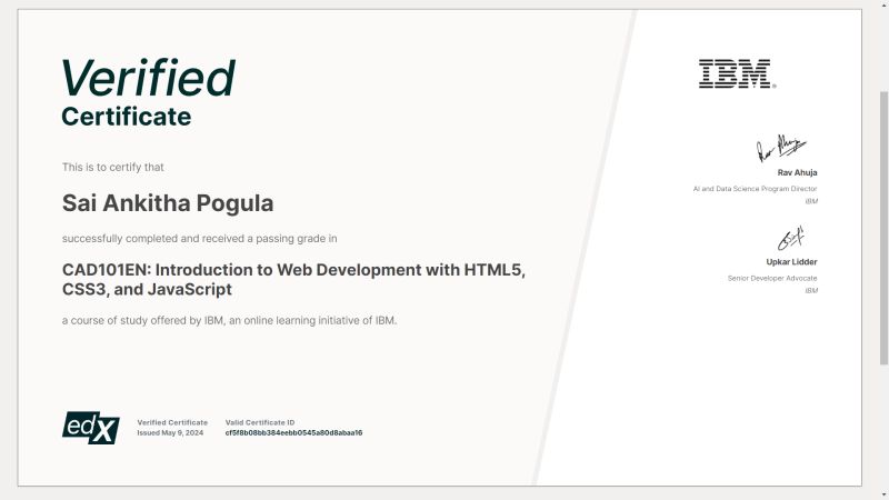 Pogula SaiAnkitha on LinkedIn: #html #css #javascript #webdevelopment # ... Pogula SaiAnkitha on LinkedIn: #html #css #javascript #webdevelopment # ...