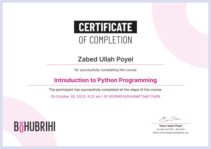 Zabed Ullah Poyel 馃洝 on LinkedIn: #python #programming Zabed Ullah Poyel 馃洝 on LinkedIn: #python #programming