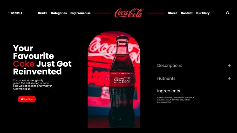 Created a mini project for CocaCola using HTML and CSS | Pranay Kargam ... Created a mini project for CocaCola using HTML and CSS | Pranay Kargam ...