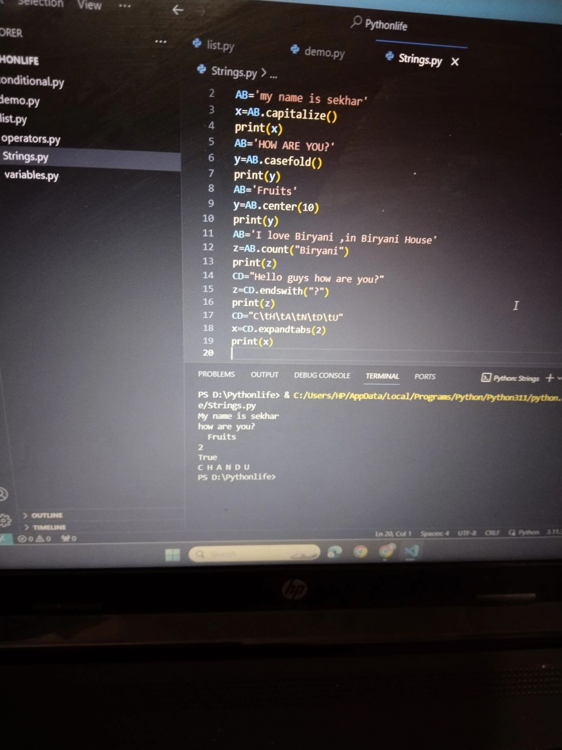 sekhar bathala on LinkedIn: python String Methods Kiran Sagar PythonLife sekhar bathala on LinkedIn: python String Methods Kiran Sagar PythonLife