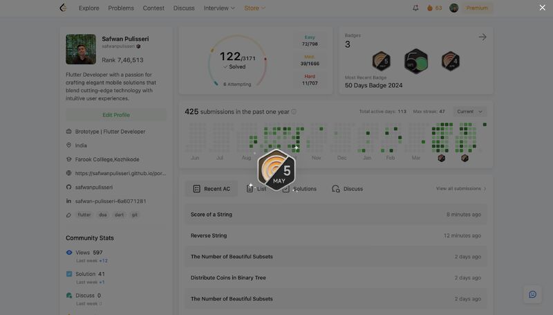 Safwan Pulisseri on LinkedIn: #leetcode #codingchallenge #achievement # ... Safwan Pulisseri on LinkedIn: #leetcode #codingchallenge #achievement # ...