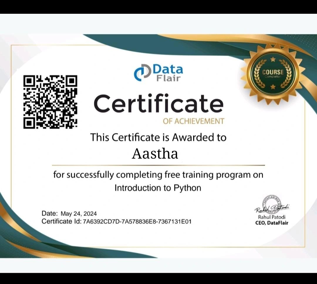 Aastha Singh on LinkedIn: #python #dataflair #learningjourney Aastha Singh on LinkedIn: #python #dataflair #learningjourney