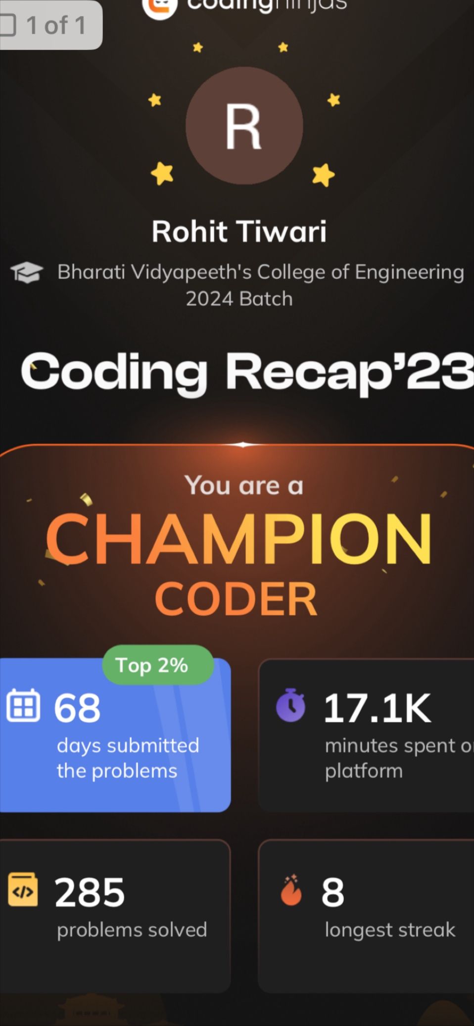 Sharing my coding journey with Coding Ninjas | Rohit Tiwari posted on ... Sharing my coding journey with Coding Ninjas | Rohit Tiwari posted on ...
