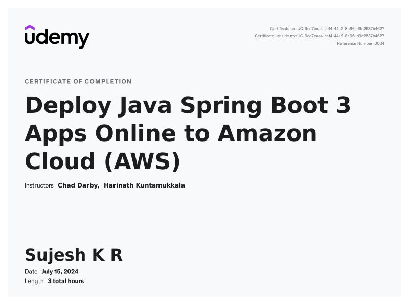 SUJESH KR on LinkedIn: #java #springboot #aws #cloudcomputing # ... SUJESH KR on LinkedIn: #java #springboot #aws #cloudcomputing # ...