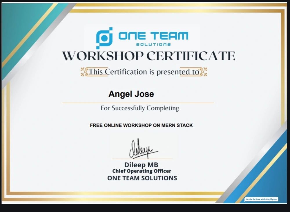 Angel Jose on LinkedIn: #mernstack #linkedin #certificate Angel Jose on LinkedIn: #mernstack #linkedin #certificate