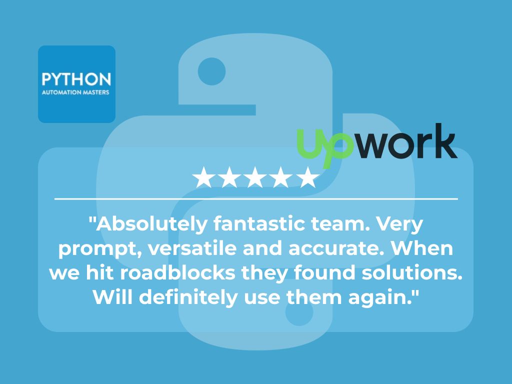 Our webscraping project praised by client | Python Automation Masters ... Our webscraping project praised by client | Python Automation Masters ...