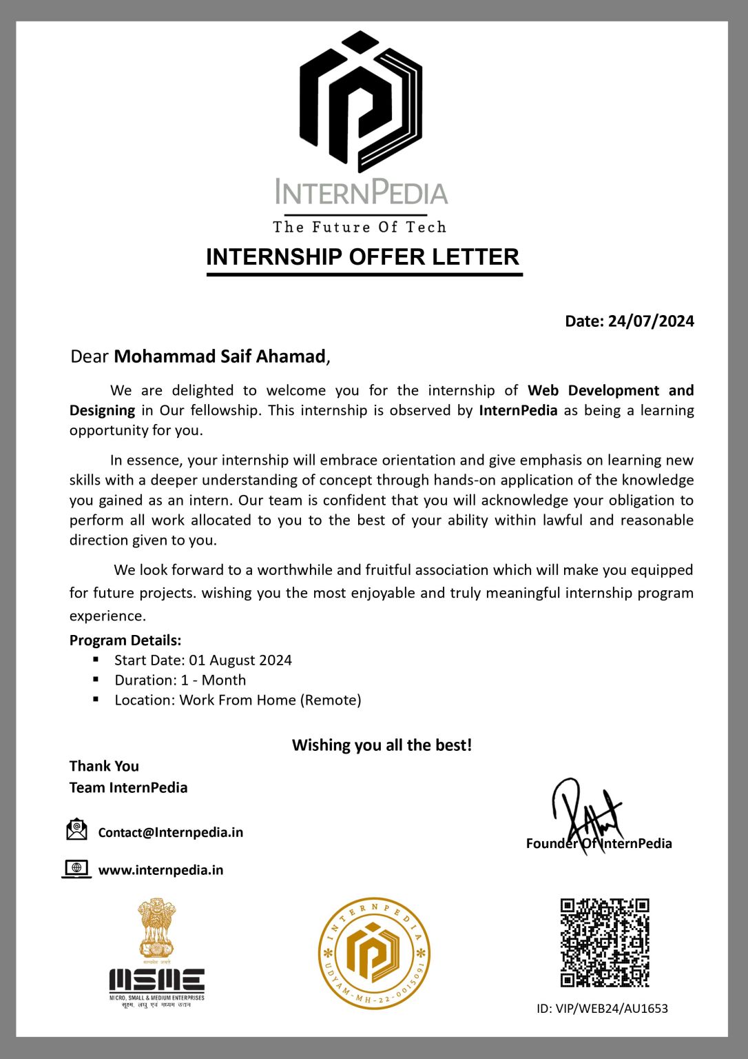 Saif Ansari on LinkedIn: #webdevelopment #internpedia Saif Ansari on LinkedIn: #webdevelopment #internpedia