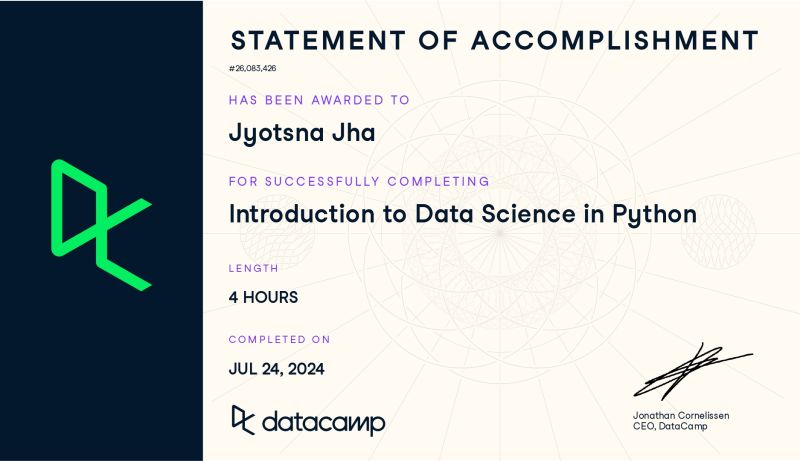 Jyotsna Jha on LinkedIn: #datascience #python Jyotsna Jha on LinkedIn: #datascience #python