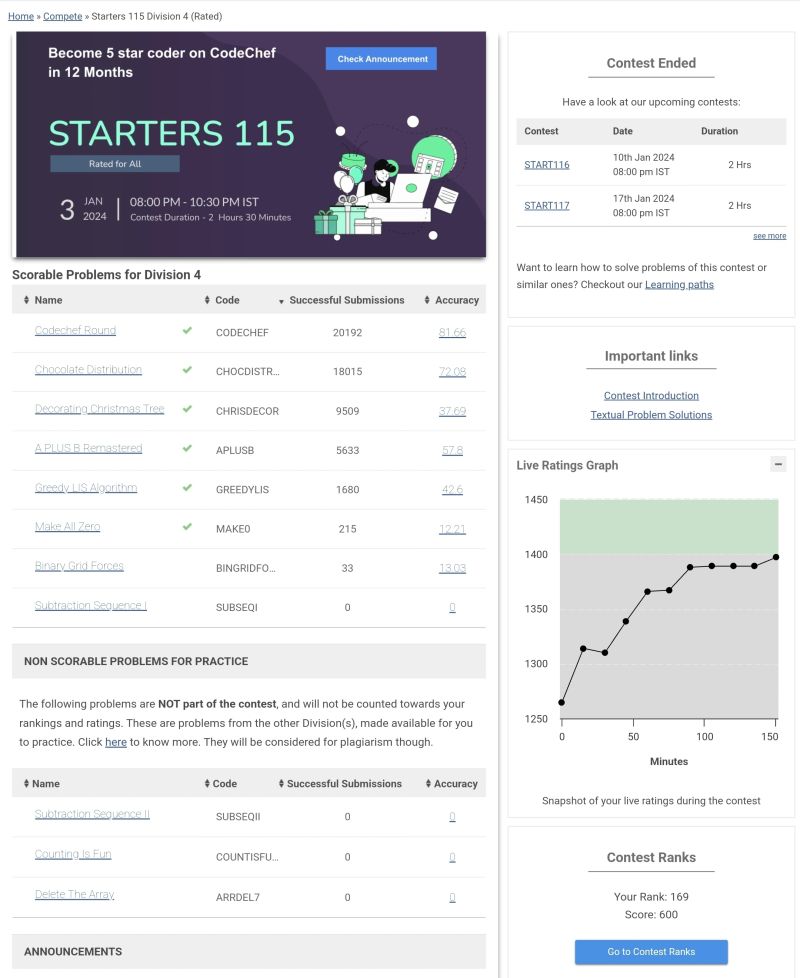 My coding success in CodeChef's Starters 115 | Abhishek Kumar posted on ... My coding success in CodeChef's Starters 115 | Abhishek Kumar posted on ...