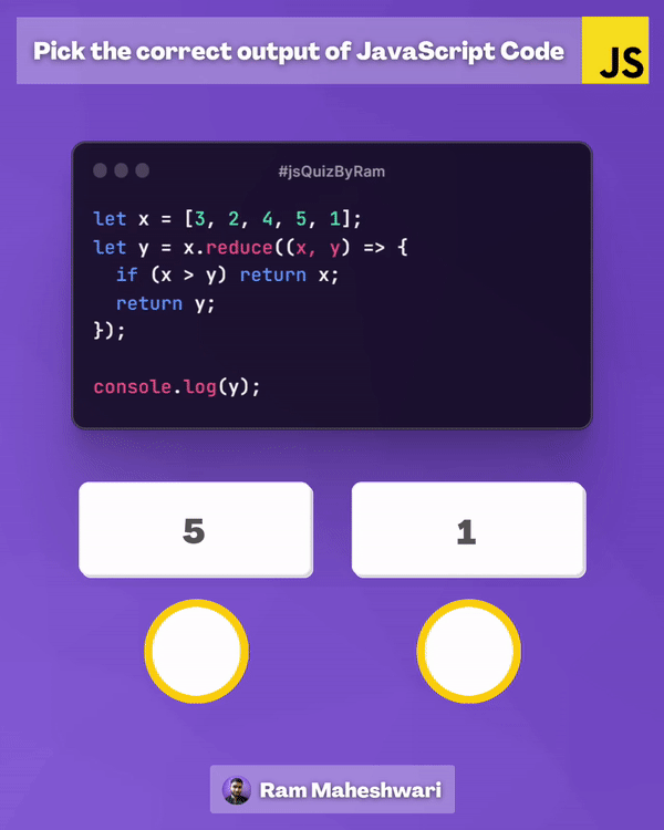 Ram Maheshwari ♾️ on LinkedIn: #jsquizbyram #html #css #javascript ... Ram Maheshwari ♾️ on LinkedIn: #jsquizbyram #html #css #javascript ...
