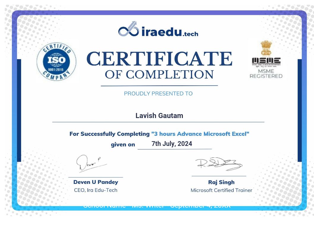 Lavish Kumar on LinkedIn: I'm thrilled to share that I've advanced my ... Lavish Kumar on LinkedIn: I'm thrilled to share that I've advanced my ...