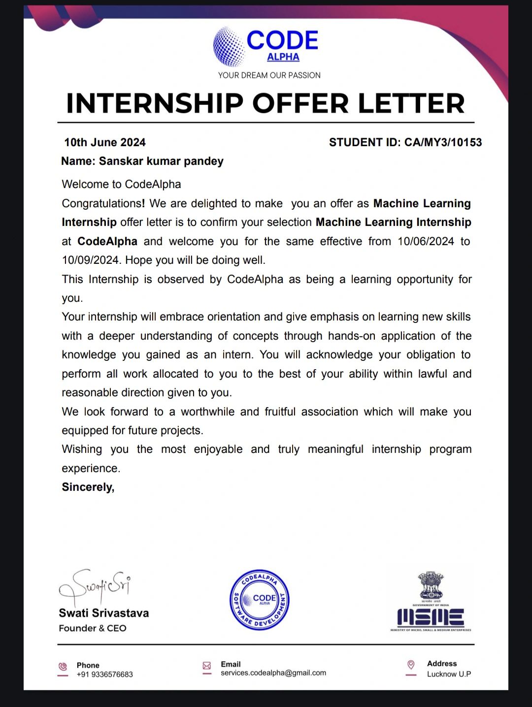 sanskar kumar Pandey on LinkedIn: #internship sanskar kumar Pandey on LinkedIn: #internship