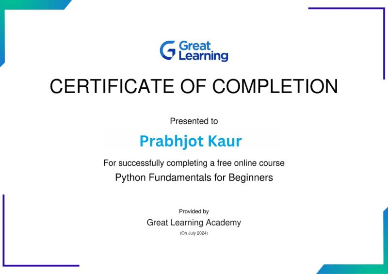 Prabhjot Kaur on LinkedIn: #python #greatlearning Prabhjot Kaur on LinkedIn: #python #greatlearning