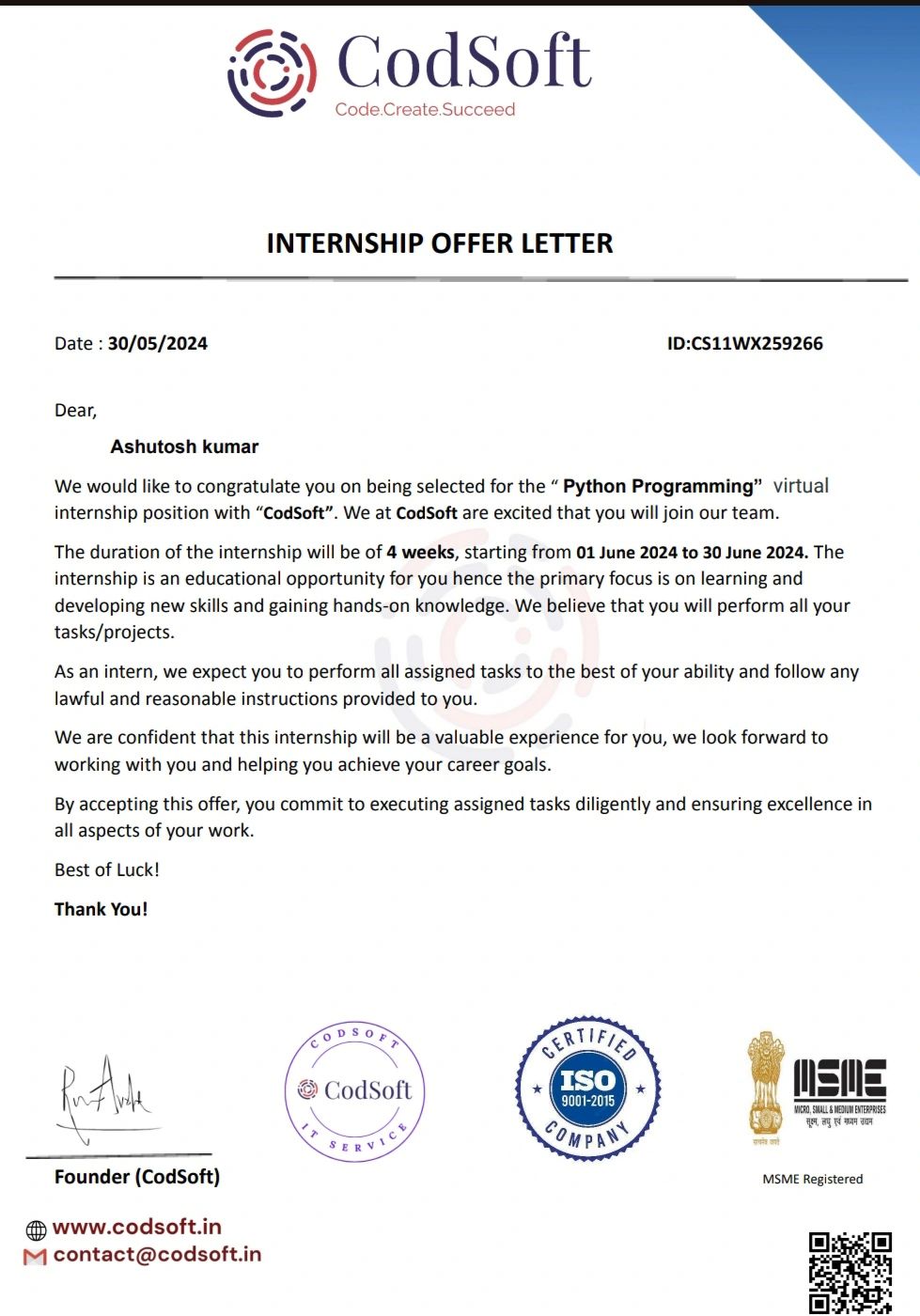 Ashutosh kumar on LinkedIn: #internship #python #programming #codsoft # ... Ashutosh kumar on LinkedIn: #internship #python #programming #codsoft # ...