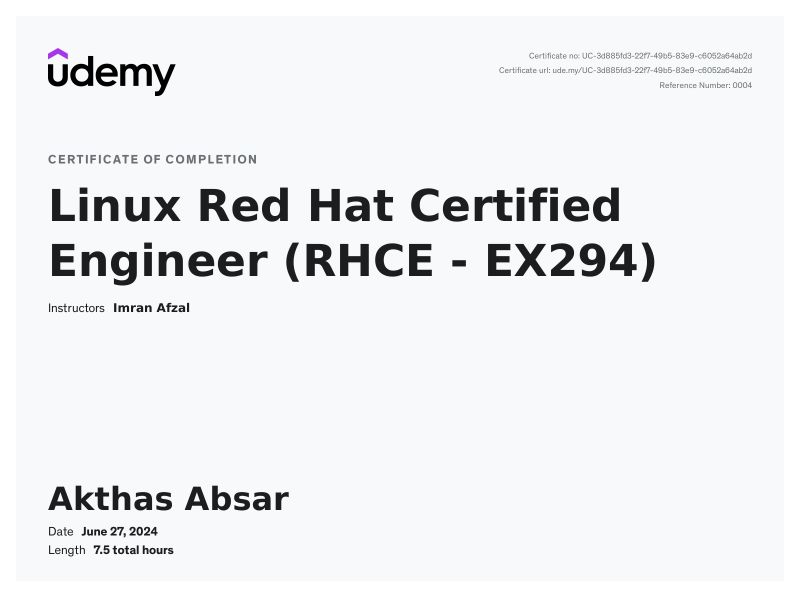 Akthas Absar on LinkedIn: #rhce #redhat #devops #automation # ... Akthas Absar on LinkedIn: #rhce #redhat #devops #automation # ...