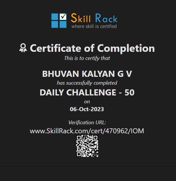 Bhuvan Kalyan G V on LinkedIn: #programming #coding #skillrack # ... Bhuvan Kalyan G V on LinkedIn: #programming #coding #skillrack # ...