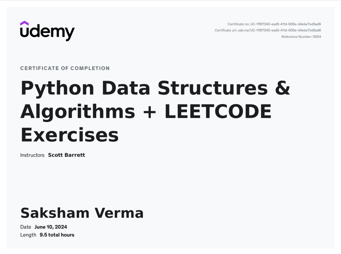 Saksham Verma on LinkedIn: #python #datastructures #algorithms #coding ... Saksham Verma on LinkedIn: #python #datastructures #algorithms #coding ...