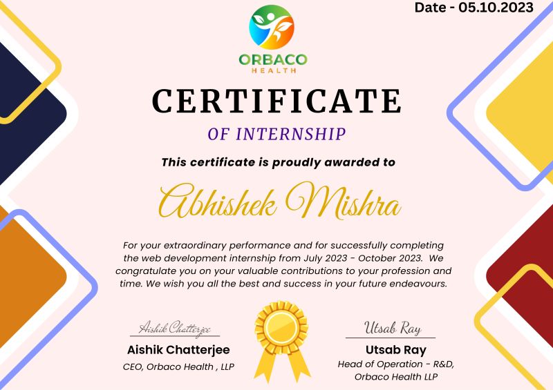 Abhishek Kumar Mishra on LinkedIn: #webdevelopment #internshipcompleted ... Abhishek Kumar Mishra on LinkedIn: #webdevelopment #internshipcompleted ...
