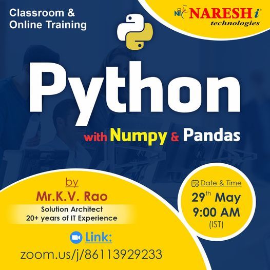 Naresh i Technologies on LinkedIn: #python #numpy #pandas #programming ... Naresh i Technologies on LinkedIn: #python #numpy #pandas #programming ...