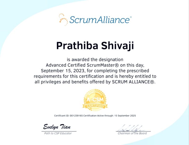 Prathiba S on LinkedIn: #acsm #scrummaster #coaching Prathiba S on LinkedIn: #acsm #scrummaster #coaching