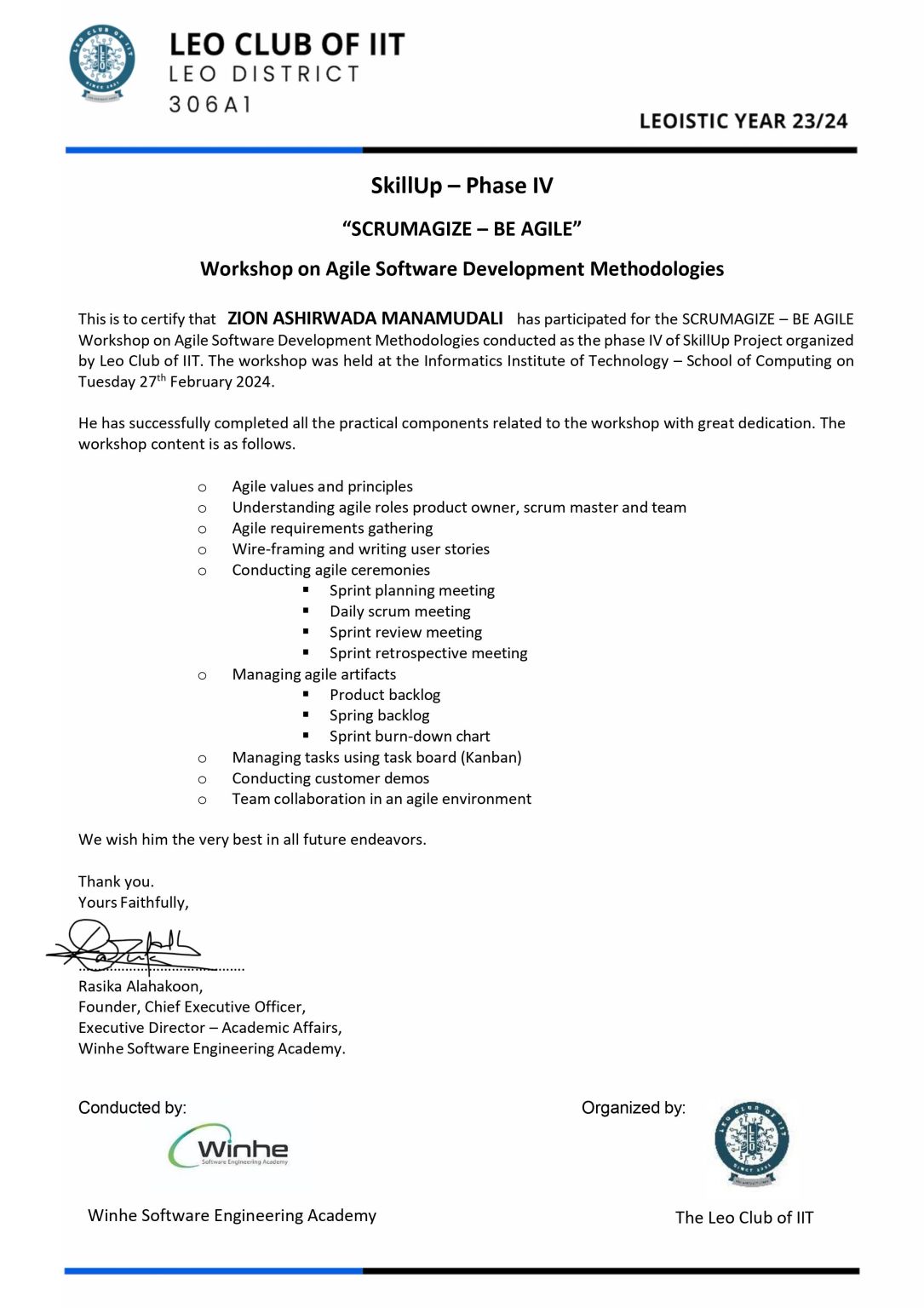 Zion Ashirwada Manamudali on LinkedIn: #agile #certification # ... Zion Ashirwada Manamudali on LinkedIn: #agile #certification # ...