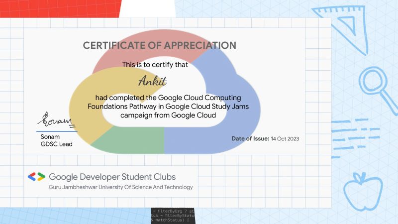 Ankit Gujjar on LinkedIn: #googlecloud #studyjam #gdscgjust Ankit Gujjar on LinkedIn: #googlecloud #studyjam #gdscgjust