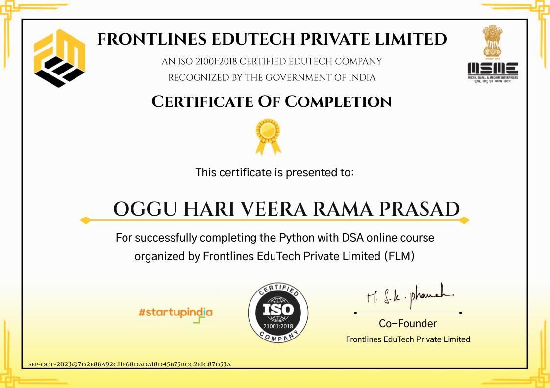 HARI VEERA RAMA PRASAD OGGU on LinkedIn: #linkedinfamily #python # ... HARI VEERA RAMA PRASAD OGGU on LinkedIn: #linkedinfamily #python # ...