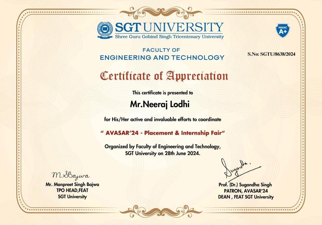 Neeraj Lodhi on LinkedIn: 🎉 I have received a certification of ... Neeraj Lodhi on LinkedIn: 🎉 I have received a certification of ...