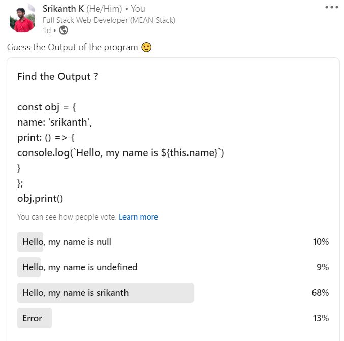 Srikanth K on LinkedIn: #javascript #webdevelopment #programming # ... Srikanth K on LinkedIn: #javascript #webdevelopment #programming # ...