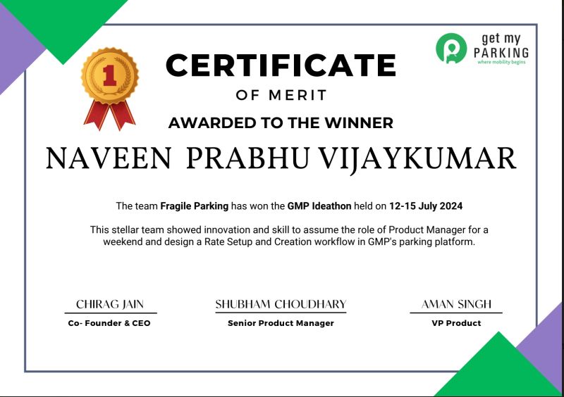 Naveen Prabhu Vijayakumar on LinkedIn: #ideathonwinner #innovation #gmp Naveen Prabhu Vijayakumar on LinkedIn: #ideathonwinner #innovation #gmp