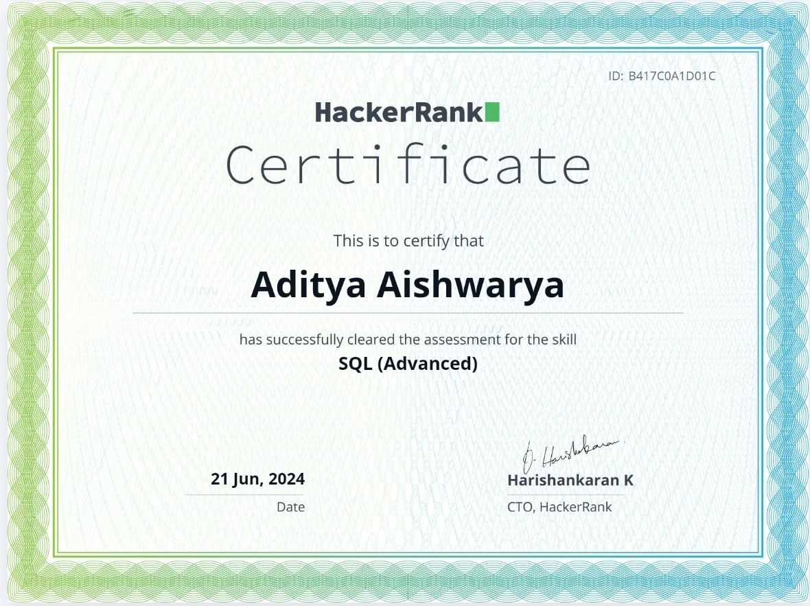 Aditya Aishwarya on LinkedIn: #sql #dataanalysis #hackerrank # ... Aditya Aishwarya on LinkedIn: #sql #dataanalysis #hackerrank # ...
