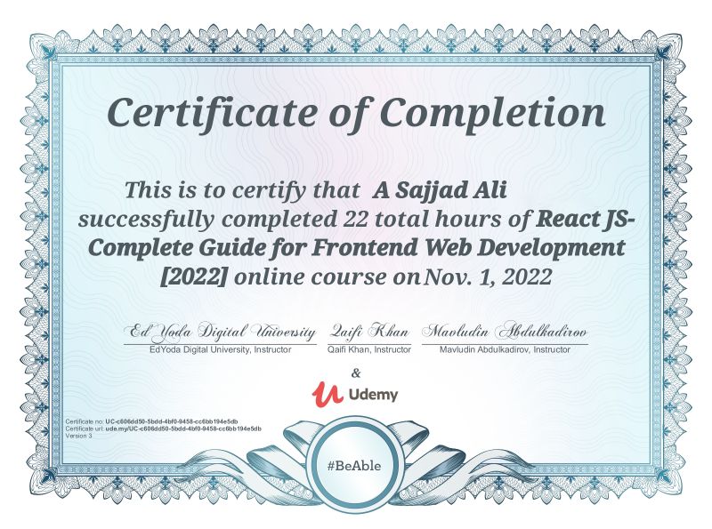 Sajjad Ali on LinkedIn: Finally completed react.js js frontend web ... Sajjad Ali on LinkedIn: Finally completed react.js js frontend web ...
