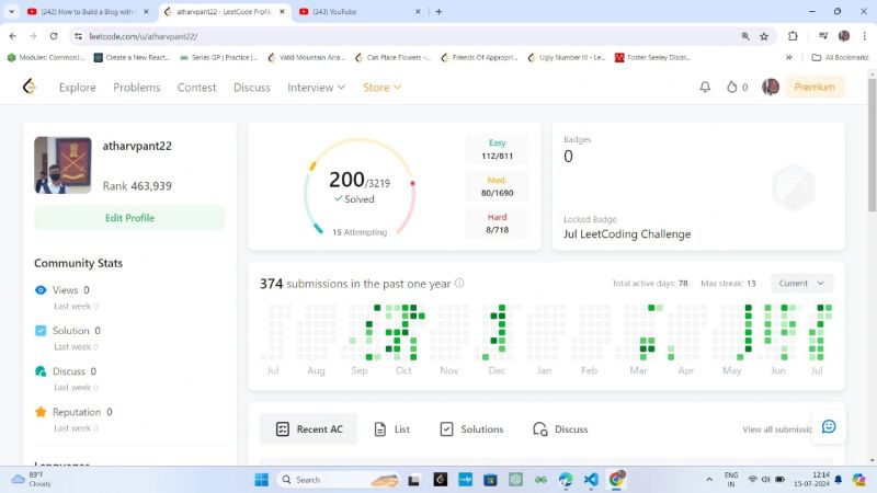Atharv Pant on LinkedIn: #coding #leetcode #dsa #milestone Atharv Pant on LinkedIn: #coding #leetcode #dsa #milestone