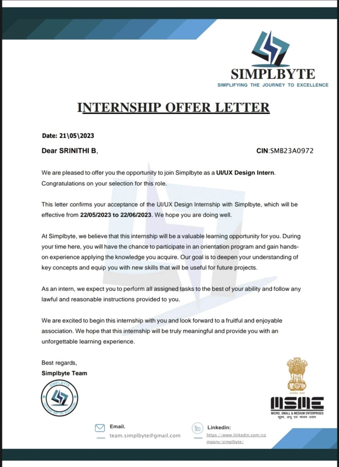 SRINITHI B on LinkedIn: #simplbyte #simplbyte #simplbyteintern # ... SRINITHI B on LinkedIn: #simplbyte #simplbyte #simplbyteintern # ...