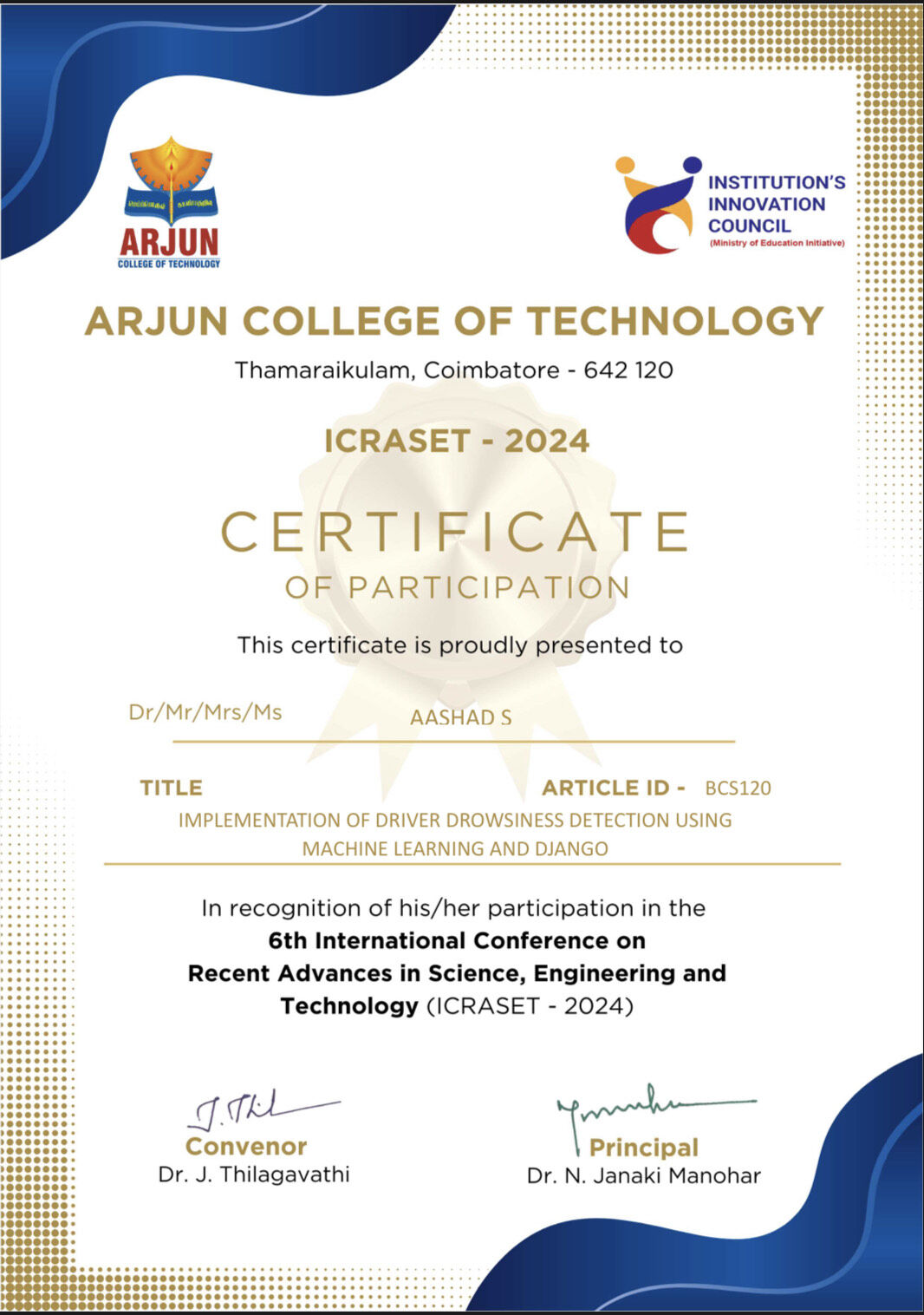 AASHAD S on LinkedIn: #conference #arjuncollegeoftechnology # ... AASHAD S on LinkedIn: #conference #arjuncollegeoftechnology # ...