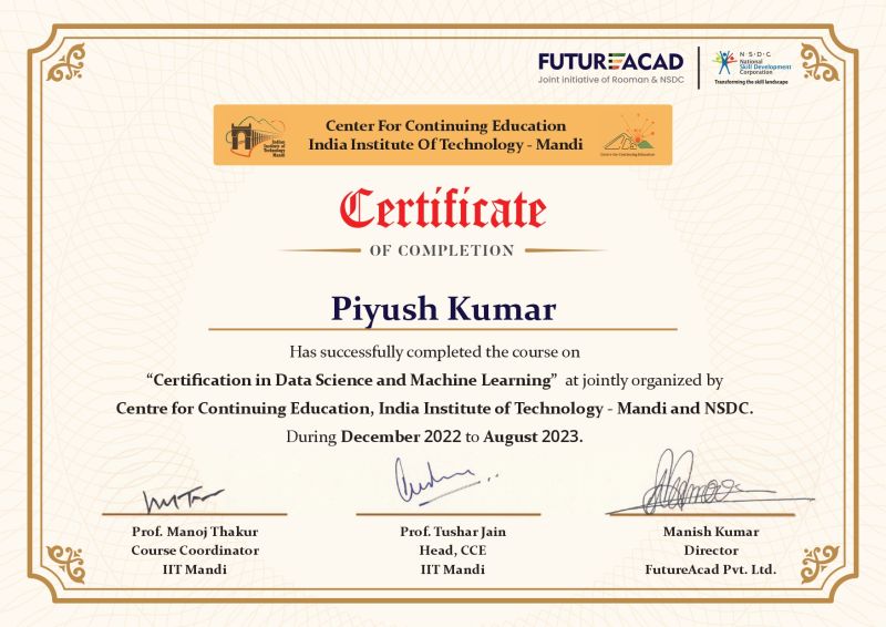 Piyush Mandhan on LinkedIn: #datascience #machinelearning #iitmandi # ... Piyush Mandhan on LinkedIn: #datascience #machinelearning #iitmandi # ...