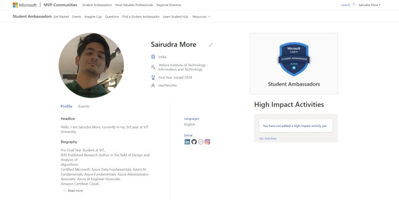 Sairudra More on LinkedIn: #mlsa #microsoftlearn #studentambassador # ... Sairudra More on LinkedIn: #mlsa #microsoftlearn #studentambassador # ...