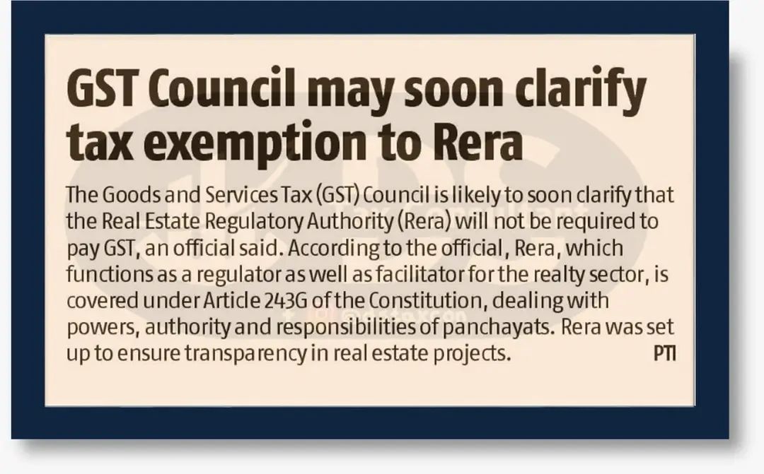 Rera won't need to pay GST for real estate projects. #GST #Rera # ... Rera won't need to pay GST for real estate projects. #GST #Rera # ...